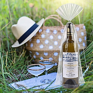 100 pieces Clear Wine Bottle Gift Bags Cellophane Bags with 200 pieces Twist Ties for Gift, Presents, Wine Bottles, Bridal/Baby Showers(8" x 16" + 5")