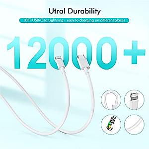 iPhone Fast Charger, USB C Fast Charger 20W PD Fast Adapter Type C Power Wall Charger with Cable Compatible iPhone 14/14 Pro Max/13/13Pro/12/12 Mini/12 Pro/12 Pro Max/11/11 Pro Max/Xs Max/XR/X,iPad