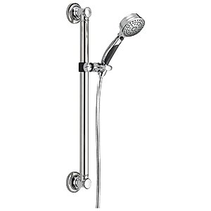 Delta Faucet 9-Spray Slide Bar Hand Held Shower with Hose, Chrome Handheld Shower Head, Slide Bar Hand Shower, Handheld Shower, Detachable Shower Head, Chrome 51900