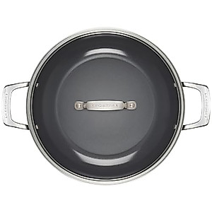Le Creuset Essential Non-stick Ceramic Shallow Braiser with Glass Lid, 3.9 qt.​