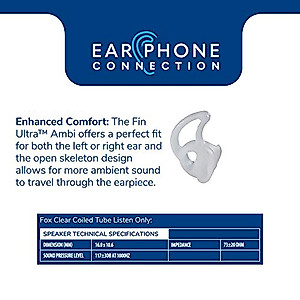 Radio Earpiece, 3.5mm Listen Only Coiled Acoustic Tube Earpiece by Earphone Connection, Fox EP1089SC, Compatible with Shoulder Speaker Microphones, Law Enforcement Police Patrol Privacy Surveillance
