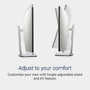 Dell S3221QS 32 Inch Curved 4K UHD (3840 x 2160), VA Ultra-Thin Bezel Monitor, 60Hz, 4MS Response Time, 90% DCI-P3, 99% sRGB, AMD FreeSync, HDMI, DisplayPort, Built in Speakers, VESA Certified, Silver