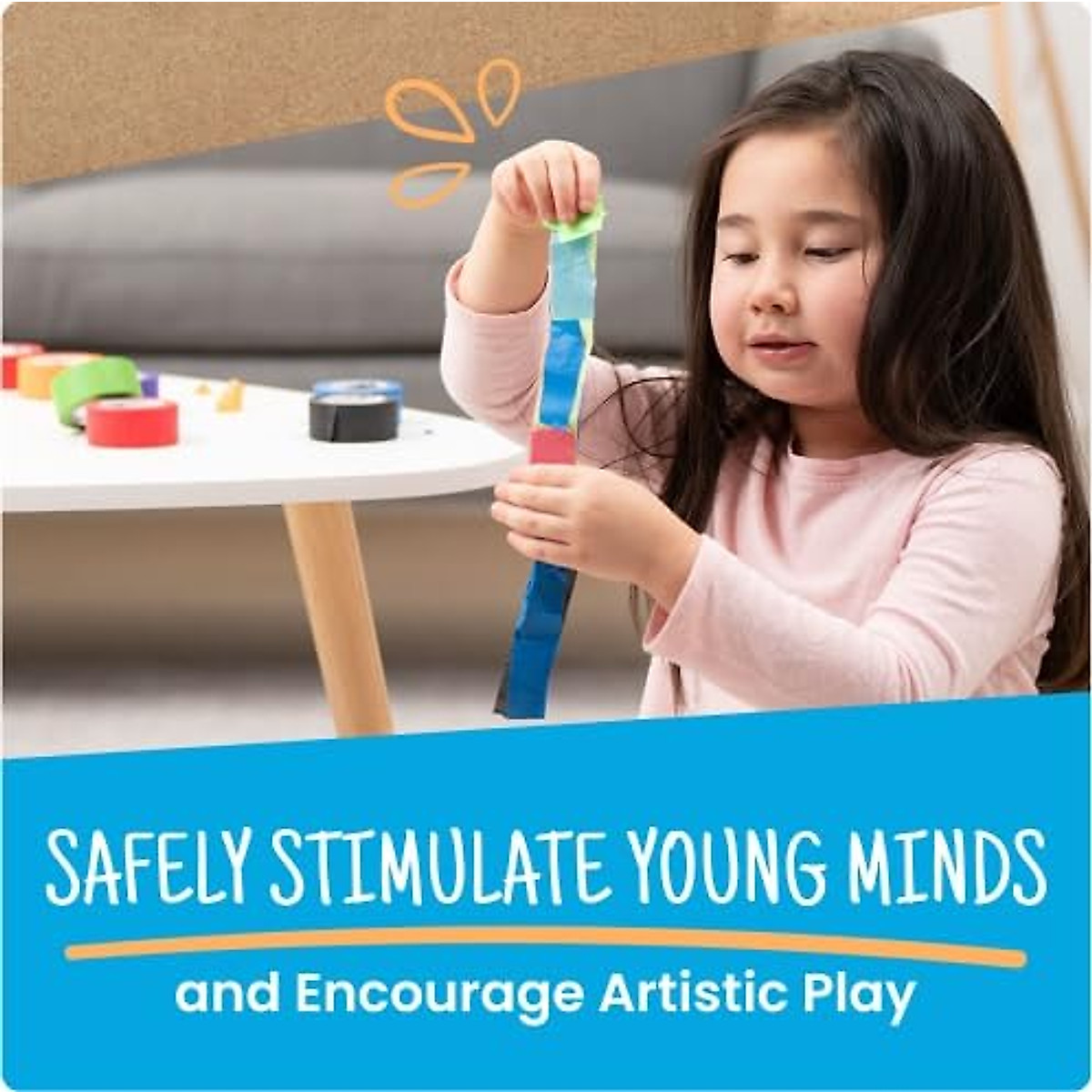 Craftzilla Colored Masking Tape – 6 Jumbo Rolls – 990 Feet x 1 Inch of Colorful Craft Tape – Vibrant Rainbow Color Teacher Tape, Great for Art, Lab, Labeling & Classroom Decorations