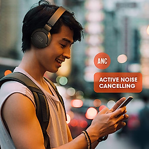 JBL Tune 660NC wireless with Active Noise Cancelling, up to 55 hours battery, microphone for call, foldable and comfortable, Android and iOs compatible (Blue)