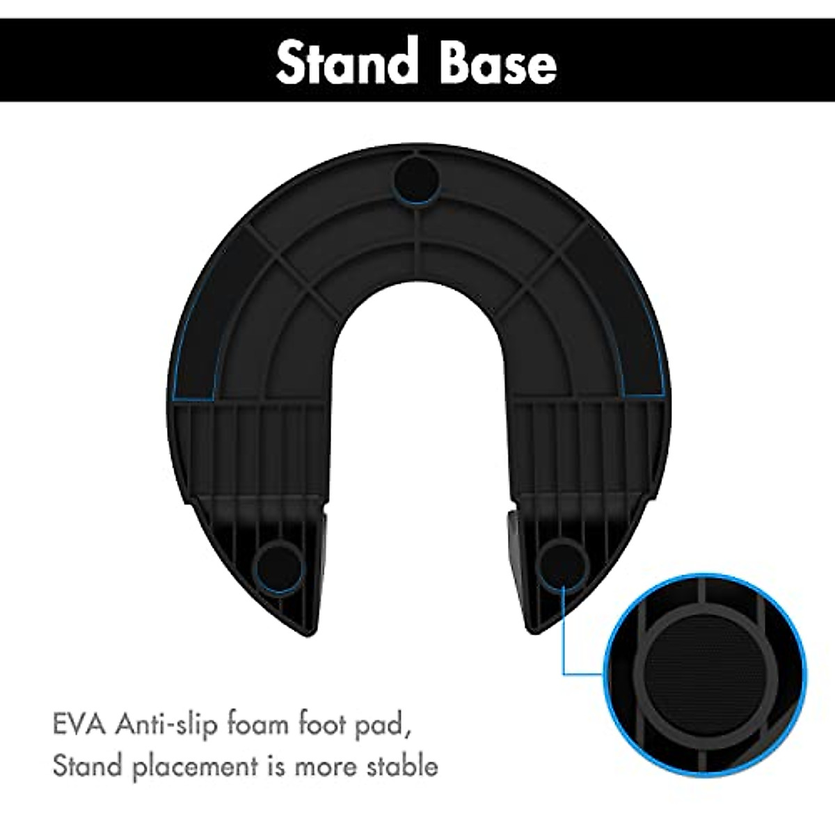 AMVR VR Stand for Quest 2, VR Headset and Touch Controllers Display Holder for Quest 2, PSVR 2, Quest, Rift, Rift S or Valve Index (Black, Just VR Stand)