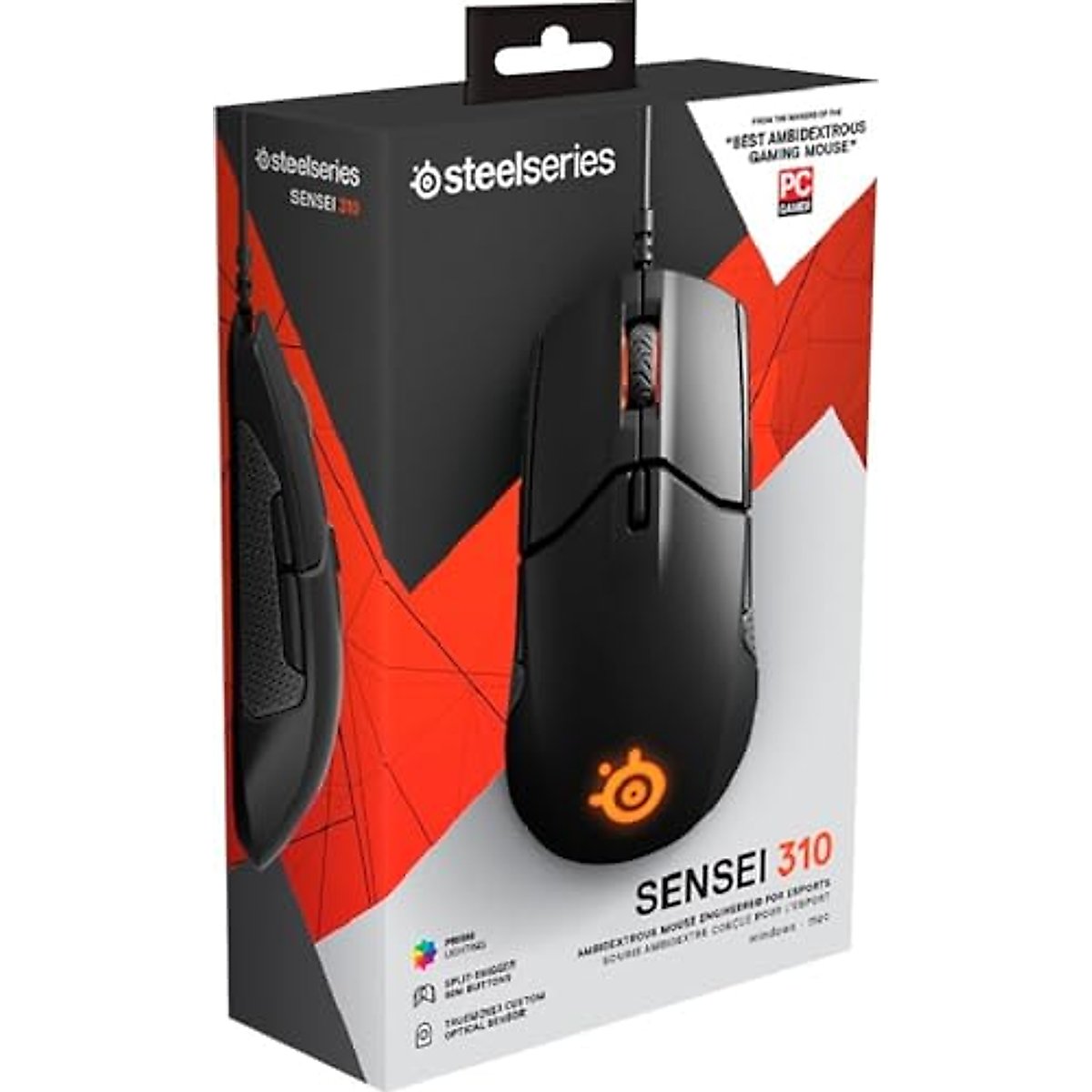 SteelSeries Sensei 310 Gaming Mouse - 12,000 CPI TrueMove3 Optical Sensor - Ambidextrous Design - Split-Trigger Buttons - RGB Lighting, Black