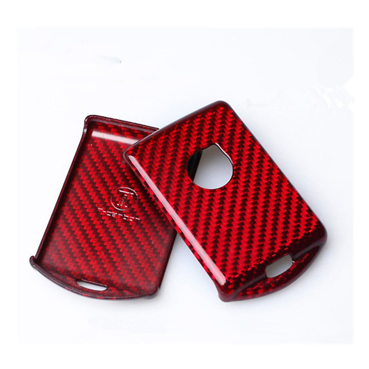 M.JVisun Genuine Carbon Fiber Key Fob Cover for Volvo C30 S60 S80 S90 S901 V70 V90 Cross V90CC XC40 XC60 XC70 XC90 Smart Car Remote Key Fob Case for Men Women - for Plastic Key Fob - Red