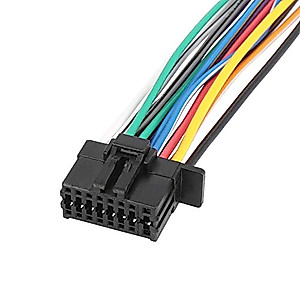X AUTOHAUX Car Stereo CD Player Wiring Harness Wire Radio Adapter Install Plug 16 Pins for Kenwood