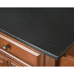 Crosley Furniture Alexandria Granite Top Rolling Kitchen Island Storage Cart, Microwave Stand, Spice Rack, White