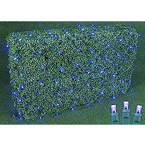 Novelty Lights 100 Purple LED Net Lights (4 FT X 6 FT), 5MM Lights, Green Wire, Outdoor Christmas Decoration, Bush Hedge Net Lighting