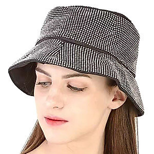 Crystal Rhinestone Bucket Hat Bling Bling Hat Hip Hop Rainbow Caps Headwea
