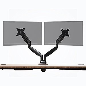Fully Jarvis Dual Monitor Mounting Arm - fits up to 32" Computer Displays (Dual, Black)