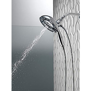 Delta Faucet 5-Spray In2ition Dual Shower Head with Handheld Spray, H2Okinetic Brushed Nickel Shower Head with Hose, Showerheads, Handheld Shower Heads, Magnetic Docking, Stainless 58480-SS25-PK