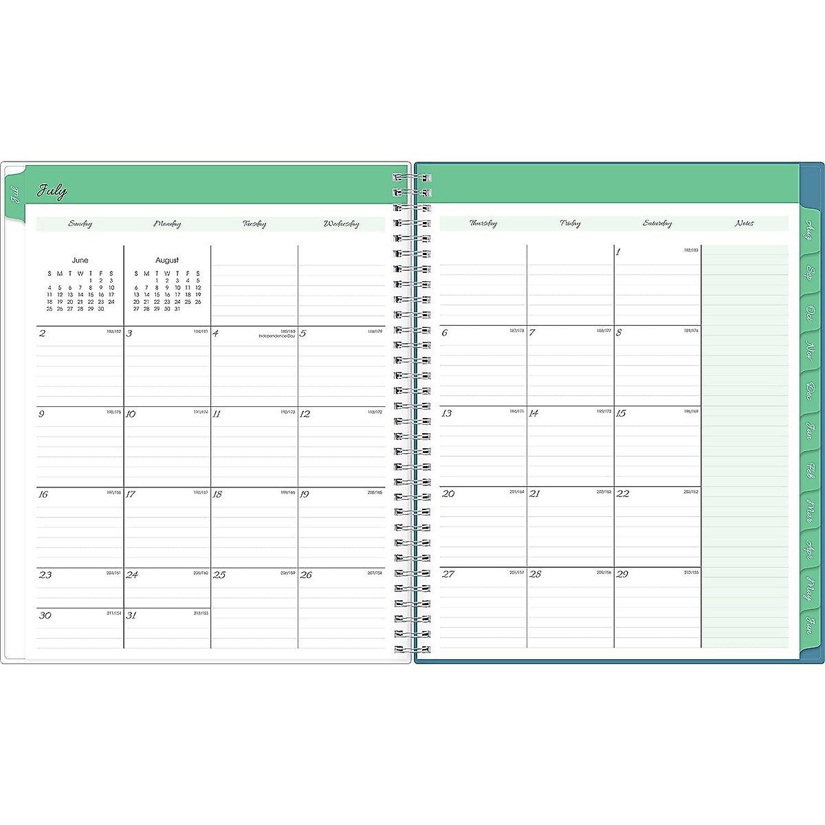 Blue Sky 2023-2024 Academic Year Teacher Weekly and Monthly Lesson Planner, 8.5" x 11", Flexible Cover, Wirebound, Ditsy Dapple Light (132002-A24)
