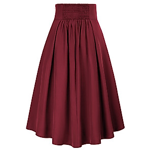 Scarlet Darkness Ren Faire Skirt Goth Punk Midi Skirt Halloween Cosplay Costume Burgundy 2XL