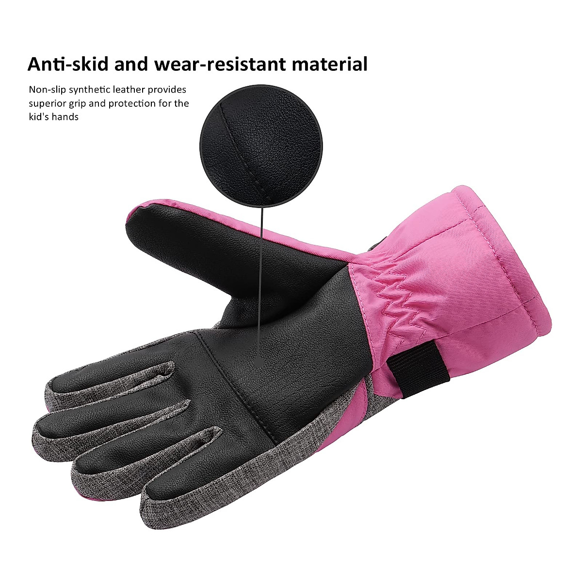 Walsking Kids Winter Snow&Ski Gloves-3M Thinsulate Waterproof Cold Weather Youth Gloves for Skiing,Snowboarding-Fits Boys and Girls