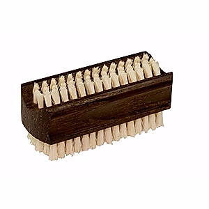 Redecker Natural Pig Bristle Nail Brush with Oiled Thermowood Handle, 3-3/4-Inches, Light