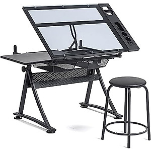 XiVue Drafting Tables American Children Adult Liftable Glass Drawing Table Art Work Table