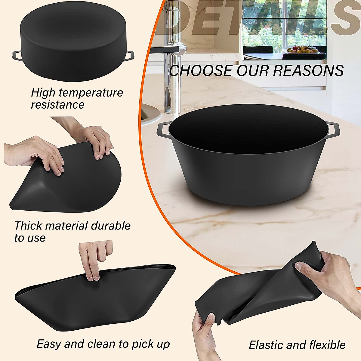 Slow Cooker Liners fit Crock-Pot 7-8 Quart Oval Slow Cooker, Reusable & Leakproof Dishwasher Safe Cooking Liner with Double Handle of Slow Cooker Liners fits 7-8QT Crock Pot