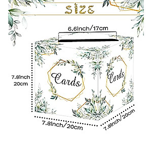 Greenery Card Box Floral Money Card Box Gift Card Holder Box Card Box Holder for Wedding Reception Baby Shower Birthday Party Supplies