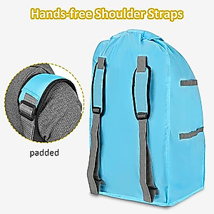YOREPEK Car Seat Travel Bag Backpack, Universal Car Seat Bags for Air Travel Fits Convertible,Booster,Infant Carseat, Carseat Travel Cover, Gate Check Bag for Car Seats,Blue