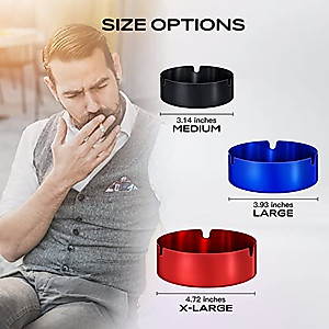 roygra Ashtray 2 Pack, Metal Ashtray - Silver, Medium Size (3.14 x 3.14 x 1.25’’)