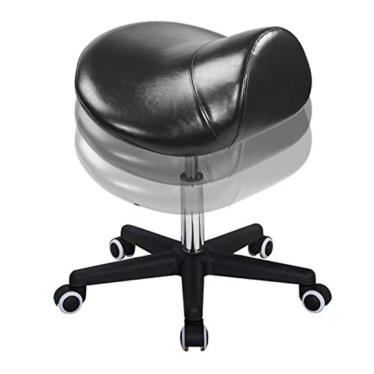Master Massage Ergonomic Swivel Saddle Rolling Hydraulic Comfortable Adjustable Stool in Black for clinic spas beauty salons debtists classrooms home office