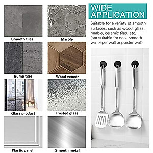 Adhesive Hooks, Sticky Hook Made of 304 Stainless Steel, Super Sticky Nail-Free Wall Hooks for Hanging Coats and Towels, 5 Packs, LIISKY(Black)