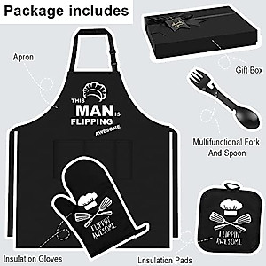 Nialnant Funny Aprons for Men,Adjustable Chef Aprons for Men,Cooking Aprons with 3 Tool Pockets,Bib Apron for Gag Gifts,Birthday,Father's Day Gifts,Cooking,Grilling,Waterproof & OilProof