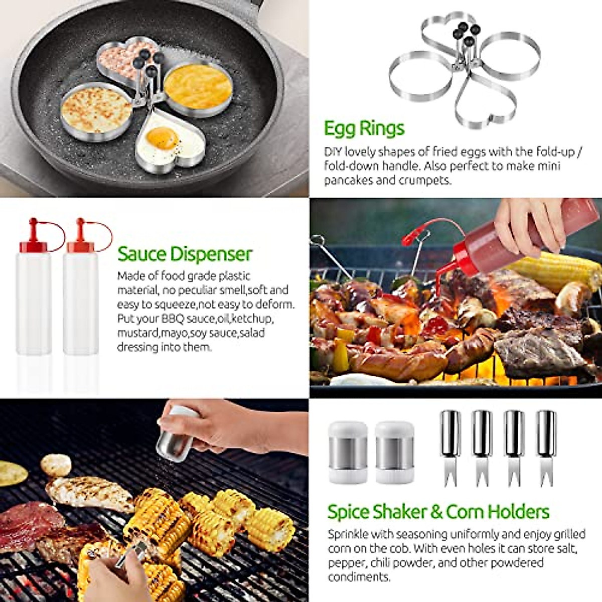 Griddle Accessories Kit, 38PCS Flat Top Grilling Tools Set for Blackstone and Camp Chef,Stainless Steel Grill BBQ Spatula Kit Cooking Utensils Set with Carry Bag for Men Women Outdoor Barbecue Camping