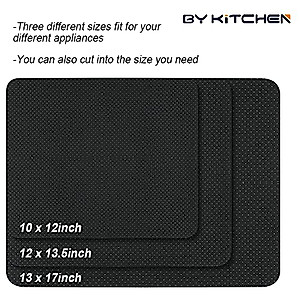 BYKITCHEN Heat Resistant Mat , 3 Different Size, Small Kitchen Appliances Slider Mat for Air Fryer, Coffee Maker, Stand Mixer and More, with Appliance Sliders Function