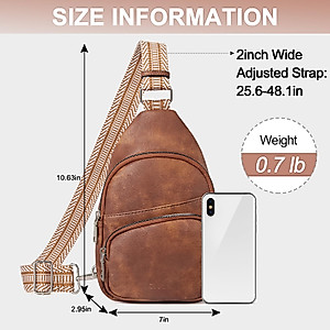 CLUCI Small Sling Bag for Women, Vegan Leather Fanny Pack Crossbody Bags for Women, Chest Bag With Guitar Strap