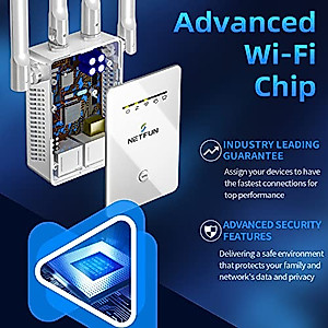 2023 Upgraded WiFi Extender Signal Booster for Home - up to 9956 sq.ft Coverage - Long Range Wireless Internet Repeater and Signal Amplifier with Ethernet Port - 1 Tap Setup, 5 Modes, 40+ Devices