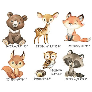 Woodland Nursery Wall Decals for Boys Girls Baby Nursery Kids Neutral Bedroom Decor,Woodland Animals Wall Decals Stickers Decor for Nursery Playroom Classroom,Forest Animal Wall Decals Peel and Stick