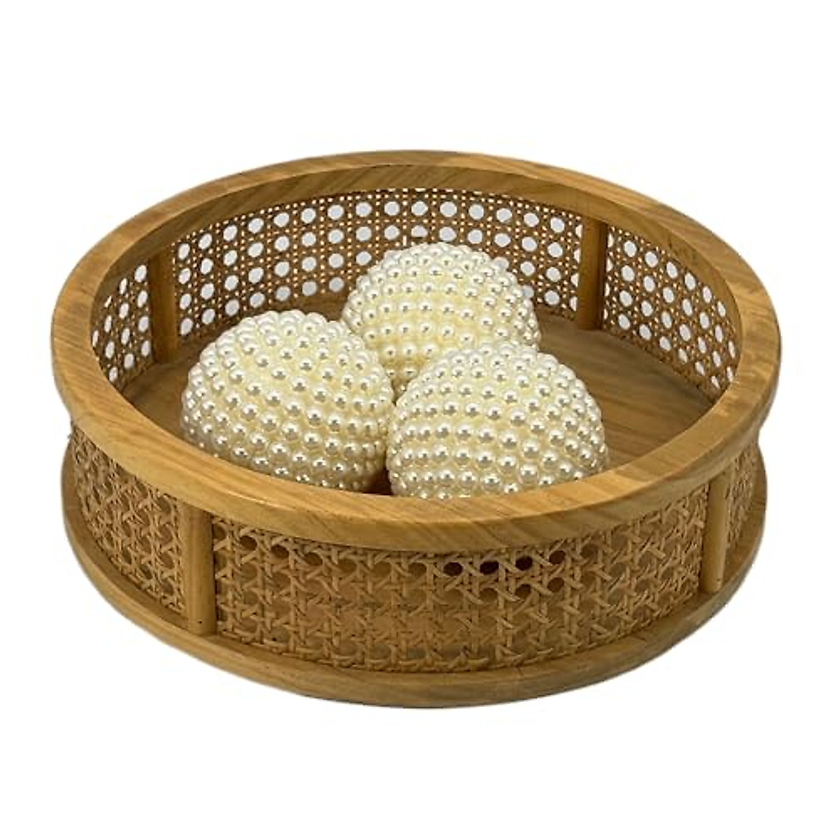 Galt International Decorative Pearl Covered Ball Orbs Bowl Filler Vases & Baskets 3.8” Diameter Set of 3 Vase Bowl Tray Filler Decor Orbs Dining Table Coffeetable Centerpiece Spheres
