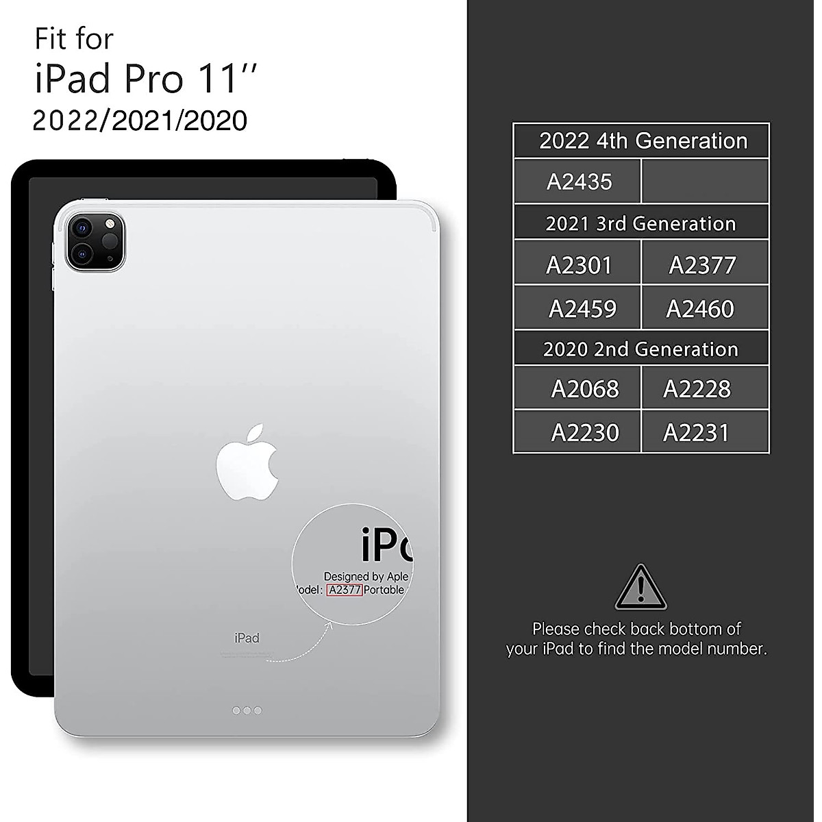 iPad Pro 11 Inch Case 2022/2021/2020(4th/3th/2rd Gen) with Pencil Holder Detachable Transparent Hard Shell Back Cover Smart Trifold Folio Auto Sleep/Wake (Light Purple/Pink)