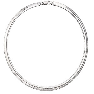 Savlano 925 Sterling Silver 8MM Italian Solid Flat Omega Chain Necklace for Women - Made in Italy Comes With a Gift Box (18)