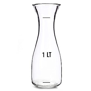 12 oz (350 ml) Glass Carafe Beverage Bottles, 6-pack - Water Pitchers, Wine Decanters, Mixed Drinks, Mimosas, Centerpieces, Arts & Crafts - Restaurant, Catering, Party, & Home Kitchen Supplies