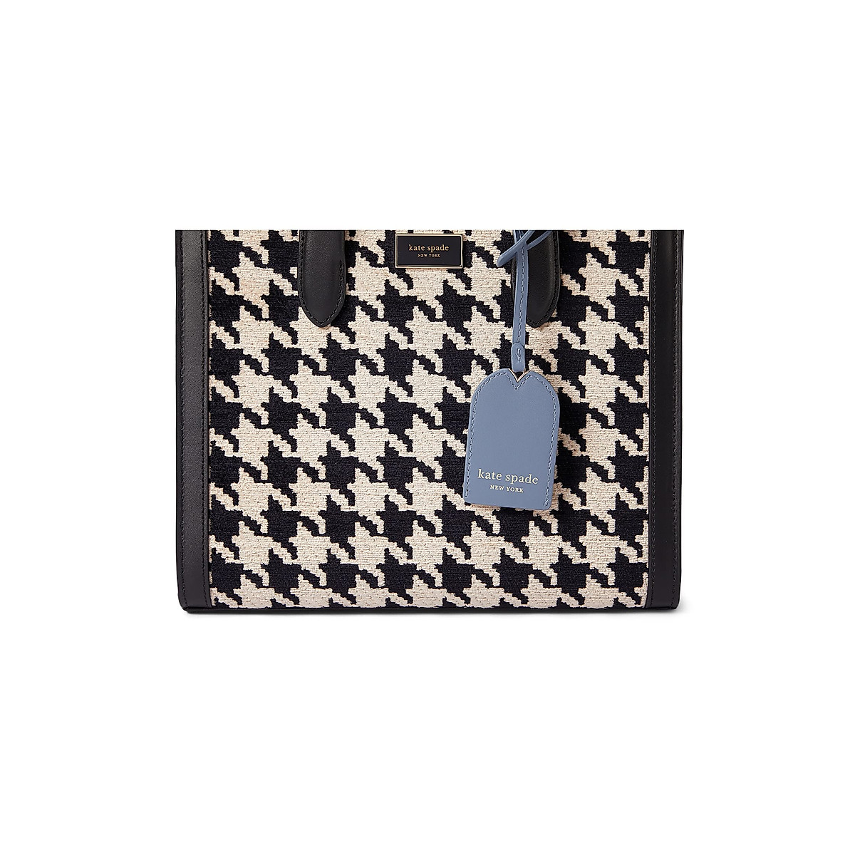 Kate Spade New York Manhattan Houndstooth Chenille Fabric Mini Tote Black Multi One Size