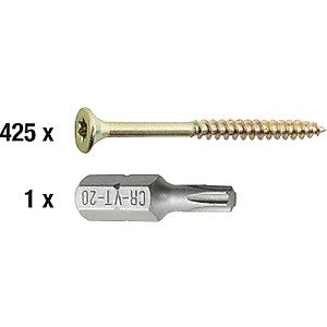 CONNEX B30082 Uni-Screws TX Bucket 4,0x50 a 425pcs, Gold, 4,0 x 50 mm (425 Stück)