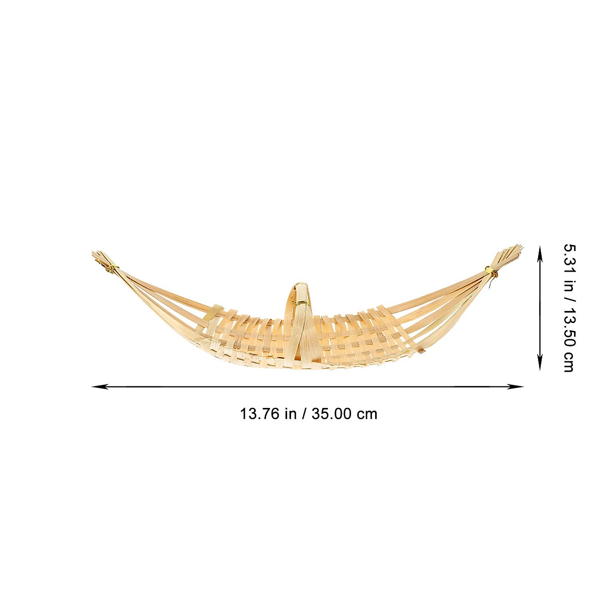 MAGICLULU Wooden Sushi Boat Serving Tray Wicker Woven Snack Baskets Flatware Drain Display Baskets Fruit Vegetable Holder Weaving Cutlery Organizer for Home Kitchen