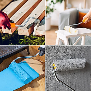 Mister Rui Paint Roller, 10 Covers, 4 Inch Paint Roller (1/2” Nap), Small Paint Roller Covers, Mini Paint Rollers for Painting Walls, Use with All Paints and Stains.