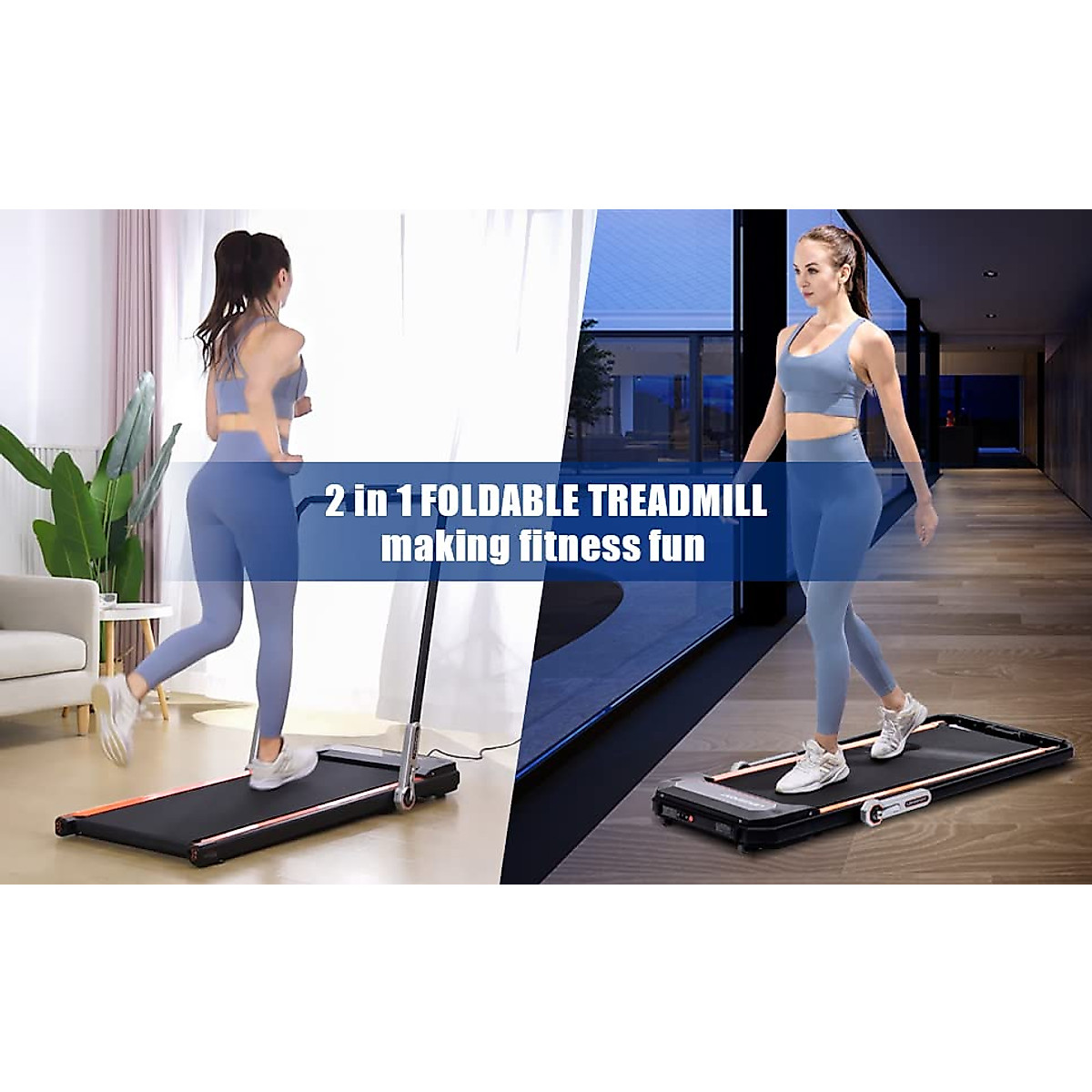 LSRZSPORT Under Desk Treadmill Prodable Treadmill for Home and Office with Speaker, Remote Control and LED Display