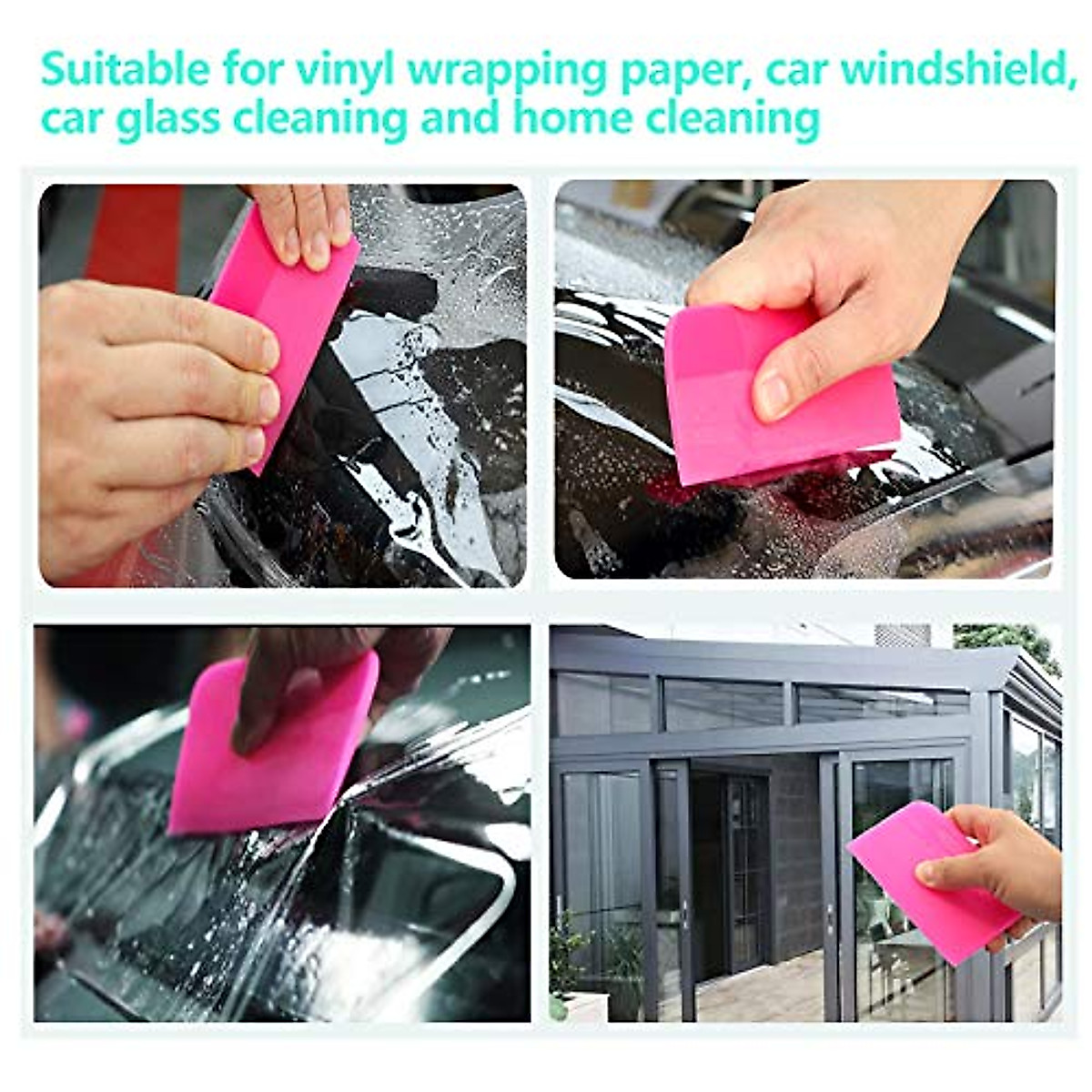 3 in 1 TPU Squeegee Material,Anti-Scratch Rubber Squeegee for car,PPF Squeegee,Different Sizes Squeegee are Suitable for Vinyl Wrap and Window Tint Tool for Cars