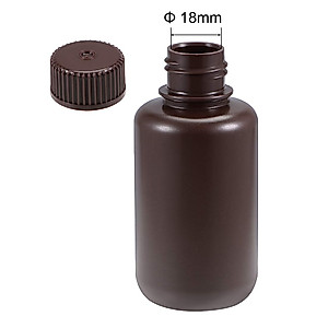 uxcell Plastic Lab Chemical Reagent Bottle 100ml/3.4oz Small Mouth Sample Sealing Liquid Storage Container Brown 5pcs