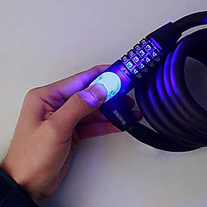 Bicycle Lock, Scooter Bike Motorcycle Cable Chain Lock, 180X1.2Cm, Double Open Key Combination Lock, High Strength Steel Cable