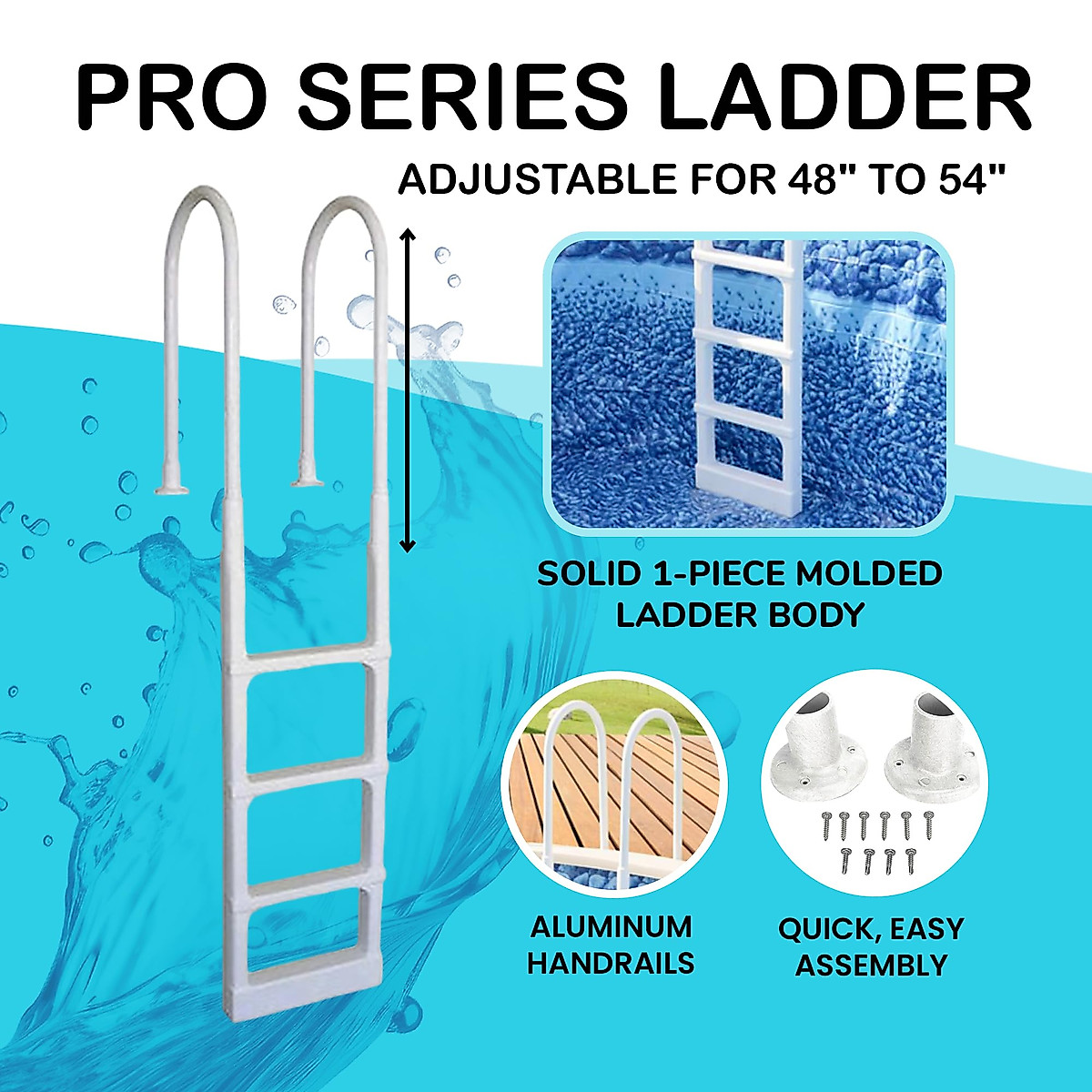 Main Access 200300 ProSeries Above Ground Pool Step Ladder, White