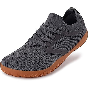 Joomra Womens Minimal Barefoot Road Running Shoes Size 8 Ladies Wide Width Climbing Hiking Trekking Trainer Walking Athletic Gym Workout Footwear Dark Grey 39