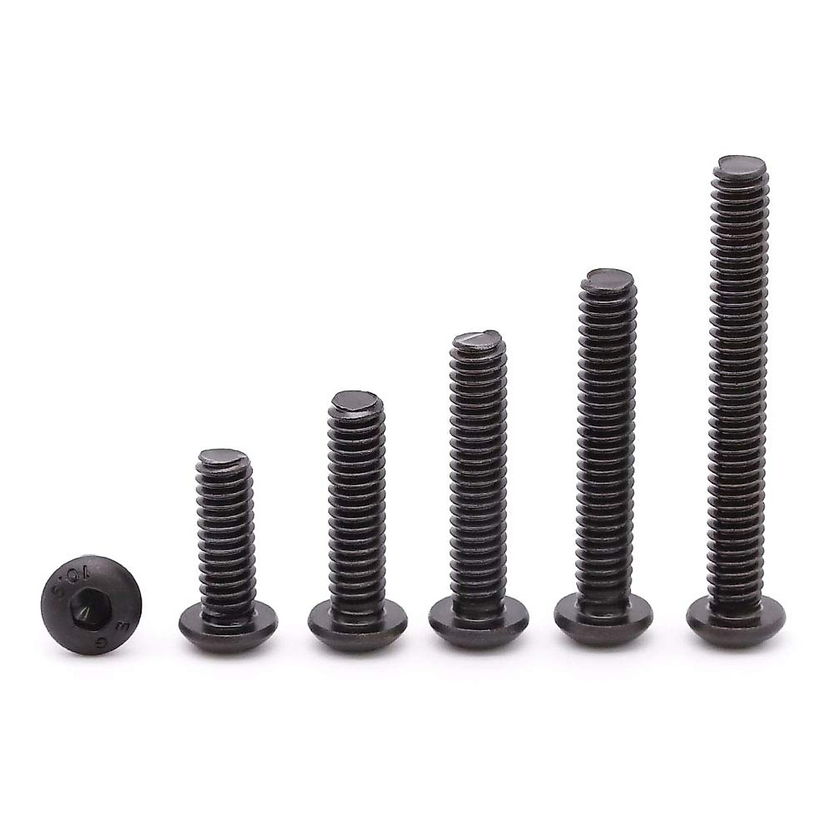 M6-1.0 x 25mm Button Head Socket Head Cap Screws, Grade 10.9 Alloy Steel, Allen Hex Drive, Full Machine Thread, Black Oxide Finish, 25 PCS