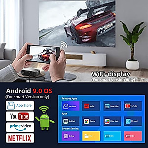 XDCHLK Full 4K 1920x1080P LCD 9.0 LED Home Theater Video Projector Beamer for Smartphone Tablet